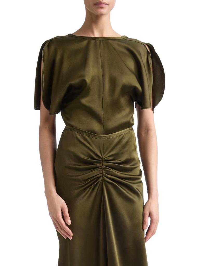 VICTORIA BECKHAM bela flutter sleeve satin top